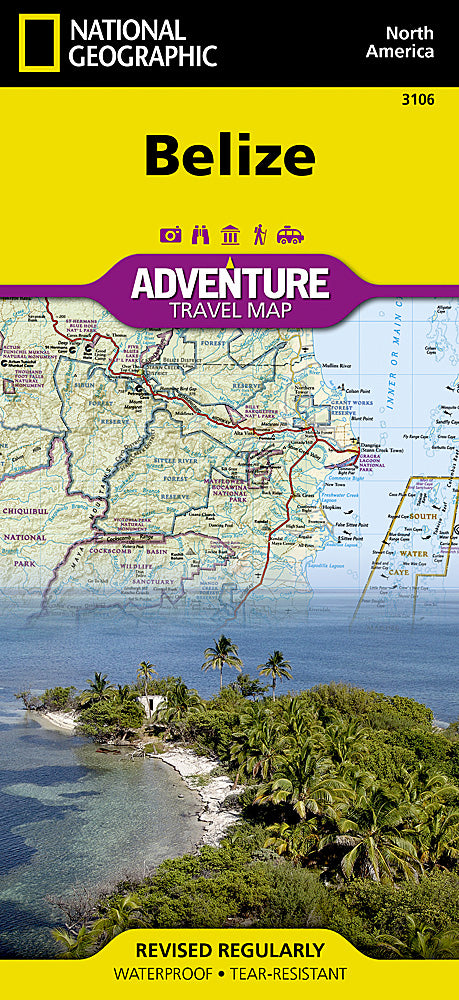 Belize Adventure Travel Map (3106) – The Natural Resources Map & Bookstore