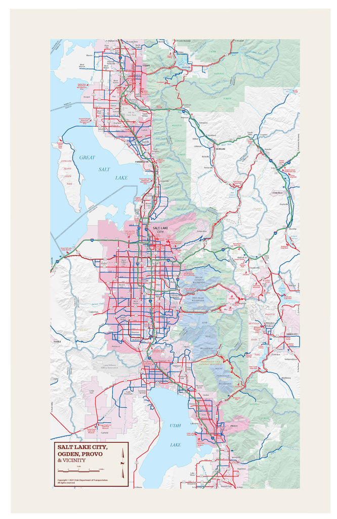 Wasatch Front UDOT map – Natural Resources Map & Bookstore