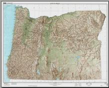 Shaded Relief Map of Oregon, OR – Natural Resources Map & Bookstore