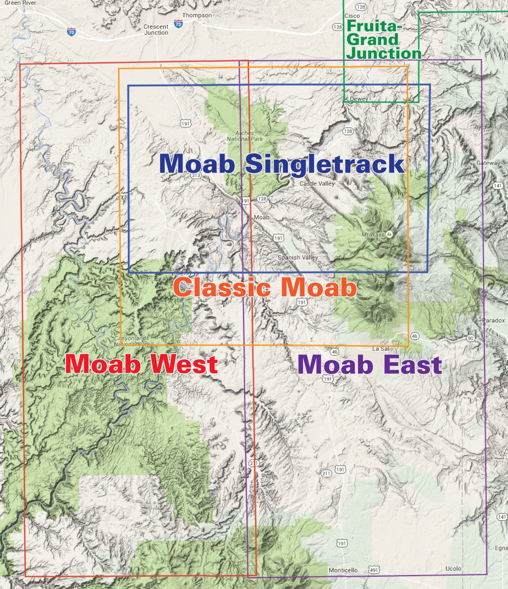 Classic Moab Trails Utah: Recreation Topo Map – The Natural Resources ...