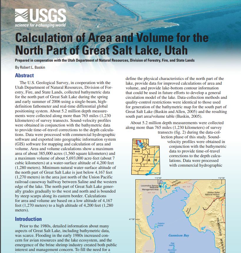 Bathymetric Great Salt Lake North – The Natural Resources Map & Bookstore