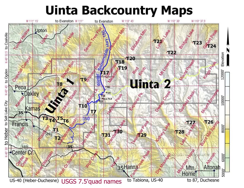 Uinta 2 Backcountry Map 2 – Natural Resources Map & Bookstore