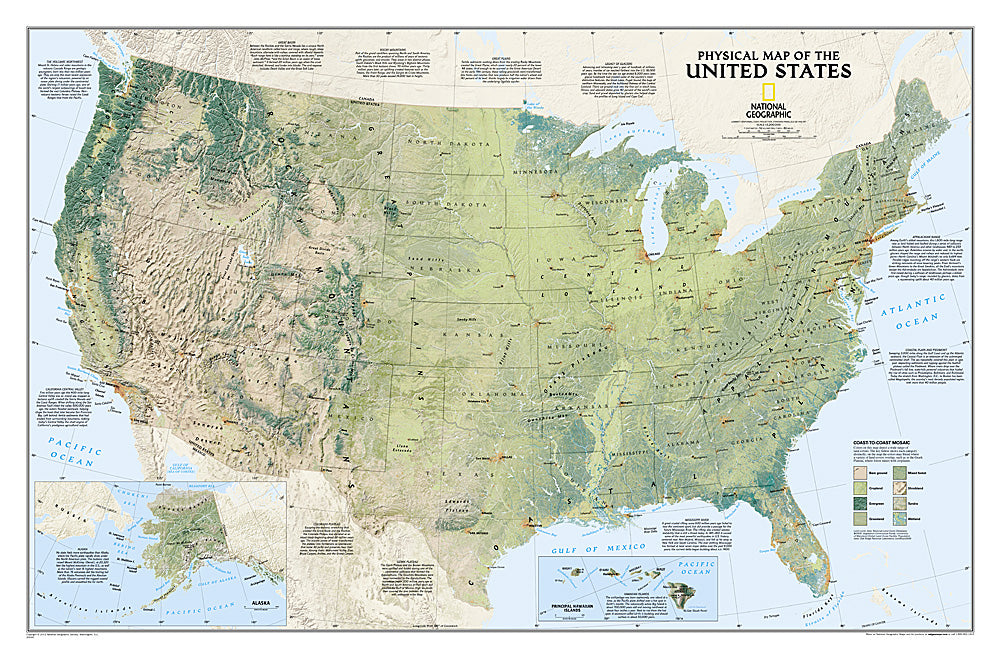 Physical Map of the United States – Natural Resources Map & Bookstore