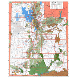 Utah Wall Map (MAPSCO) – Natural Resources Map & Bookstore
